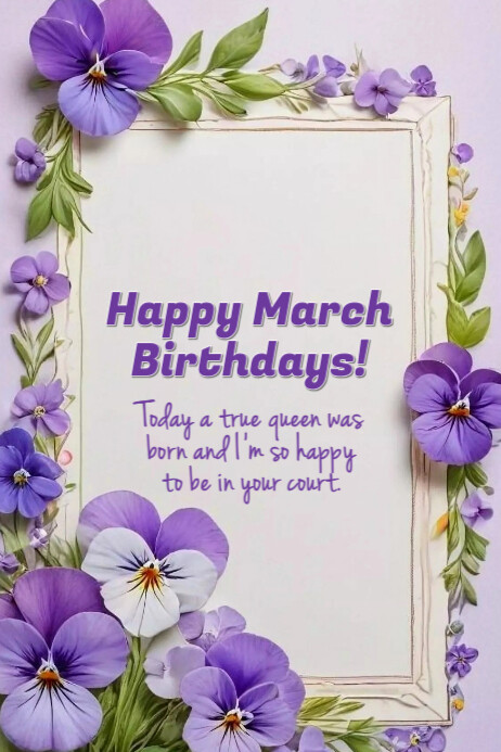 Copy of White Pastel Happy March Birthdays Banner 4' × 6' | PosterMyWall