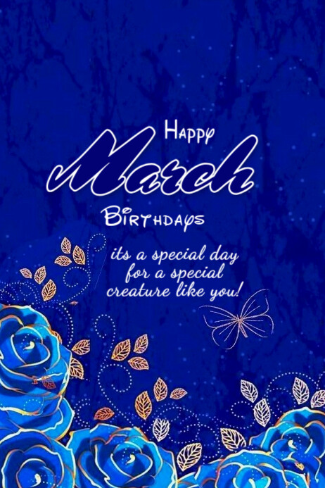 White Pastel Happy March Birthdays Banner 4' × 6' Template | PosterMyWall