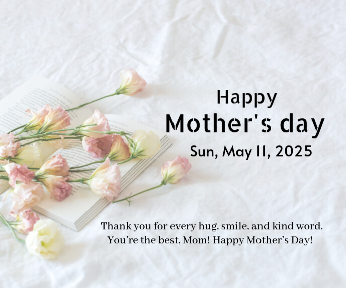 White Pastel Happy Mother's Day Appreciation Large Rectangle Templat ...