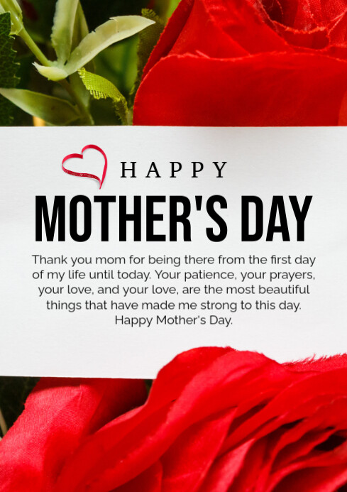 Copy of White Pastel Happy Mother's Day Love Message Posts A4 ...