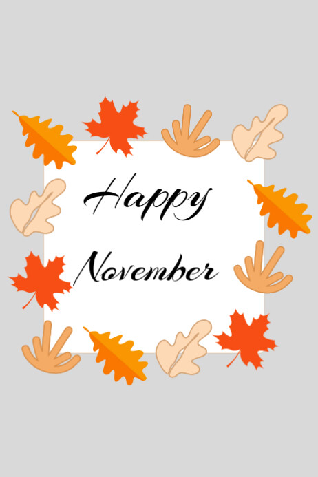 White Pastel Happy November Poster Template | PosterMyWall