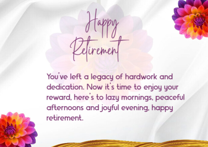 White Pastel Happy Retirement Greeting Card Postcard Template ...