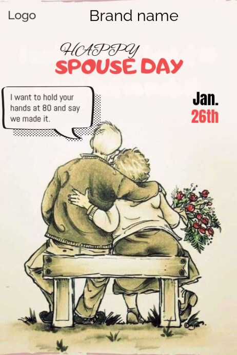 Copy of White Pastel Happy Spouse Day Celebrations Grannies Poster ...