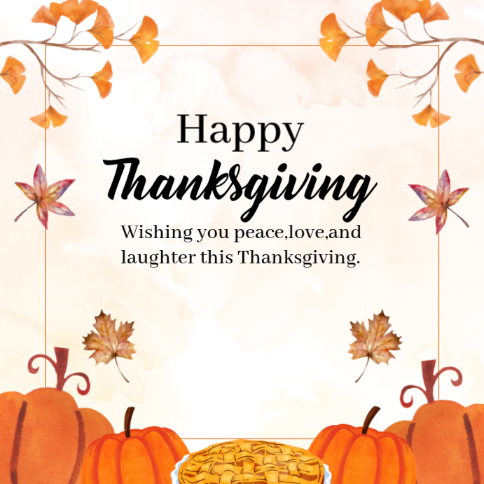 White Pastel Happy Thanksgiving Day 2025 Instagram Post Template ...