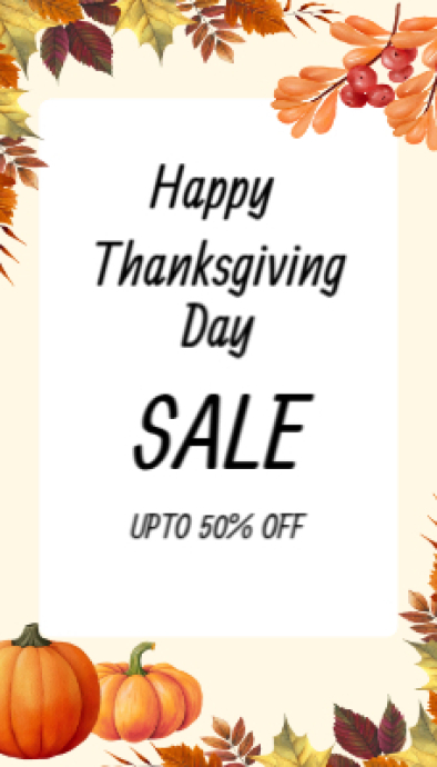 White Pastel Happy Thanksgiving Sale Offer Business Card Template ...