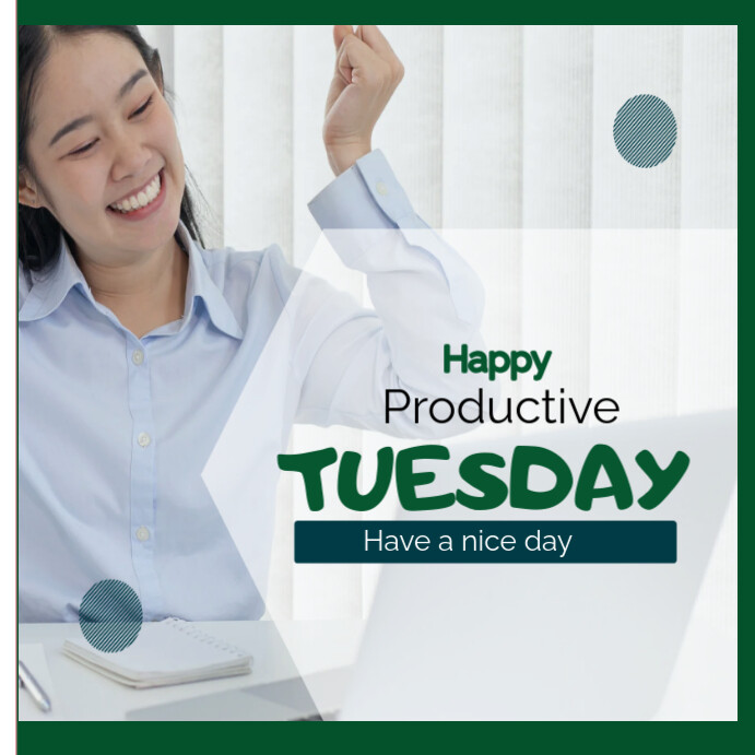 White Pastel Happy Tuesday Wishes Instagram Post Template | PosterMyWall