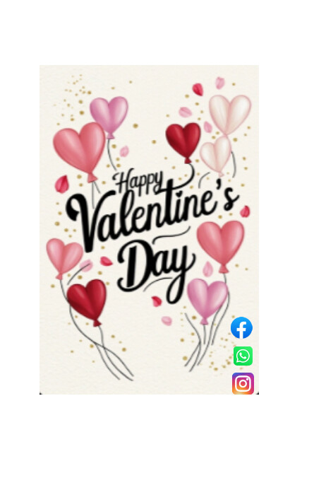 White Pastel Happy Val Poster Template | PosterMyWall