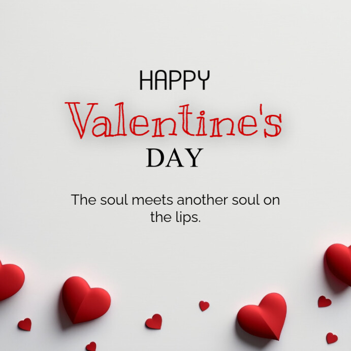 White Pastel Happy Valentine's Day Romantic Posters Instagram Post ...