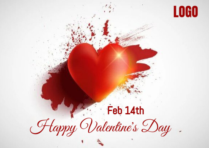 Plantilla de White Pastel Happy Valentine's Day Feb 14th Postcard ...