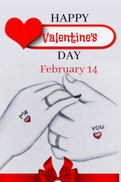 White Pastel Happy Valentine's Day Poster Template | PosterMyWall