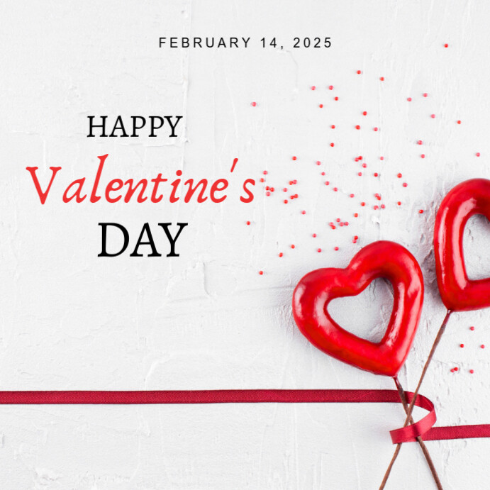 White Pastel Happy Valentine's Day Romantic Posters Instagram Post ...