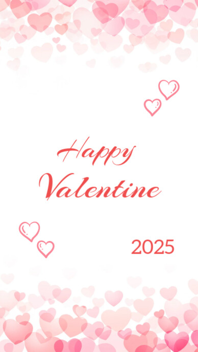 White Pastel Happy Valentine Poster Card Template | PosterMyWall