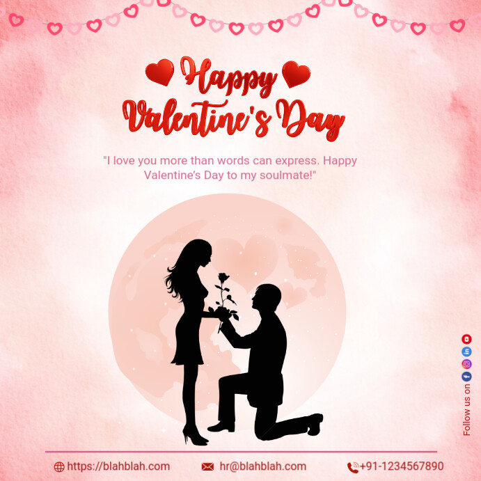 Copy of White Pastel Happy Valentines Day Instagram Post | PosterMyWall