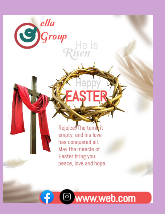 Modèle White Pastel He Is Risen Happy Easter Message And Wishes Flyer (us Letter) | PosterMyWall