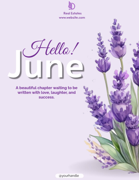 Copy of White Pastel Hello June Flyer (us Letter) | PosterMyWall