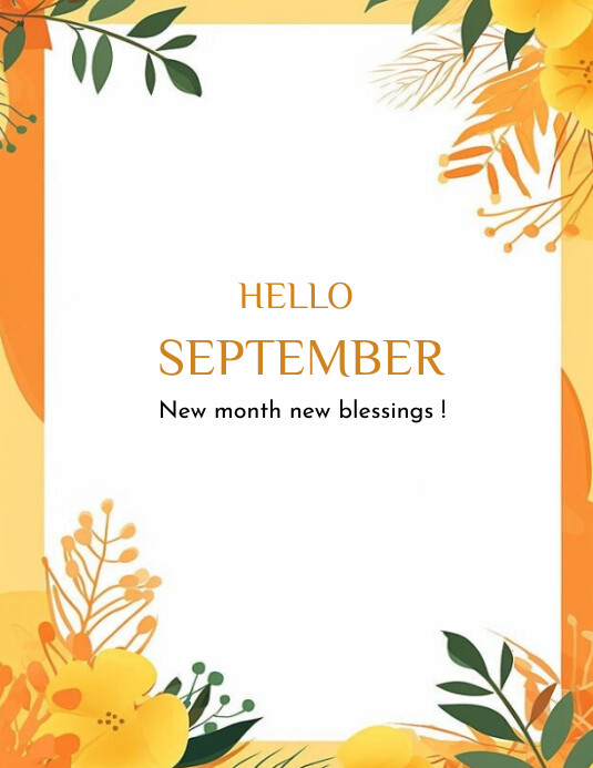 White Pastel Hello September Flyer (us Lette Template | PosterMyWall