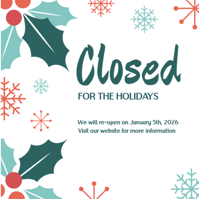 White Pastel Holiday Notice Instagram Post Template | PosterMyWall