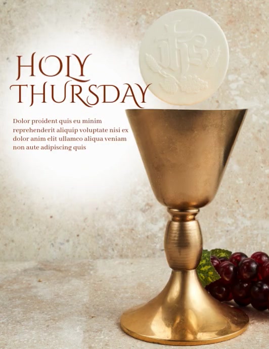 White Pastel Holy Thursday Flyer (us Letter) Template | PosterMyWall