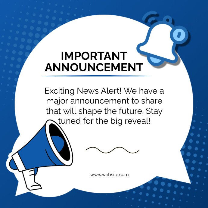 Copy of White Pastel Important Announcement Notificat | PosterMyWall