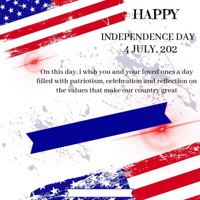 White Pastel Independence Day Usa 4 July Instagram Post Templat ...