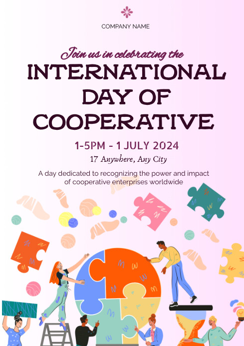 White Pastel International Day Of Cooperative Template | PosterMyWall