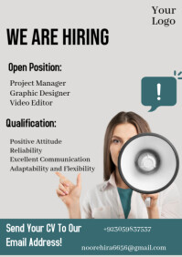 White Pastel We Are Hiring Job Banners A4 Template | PosterMyWall