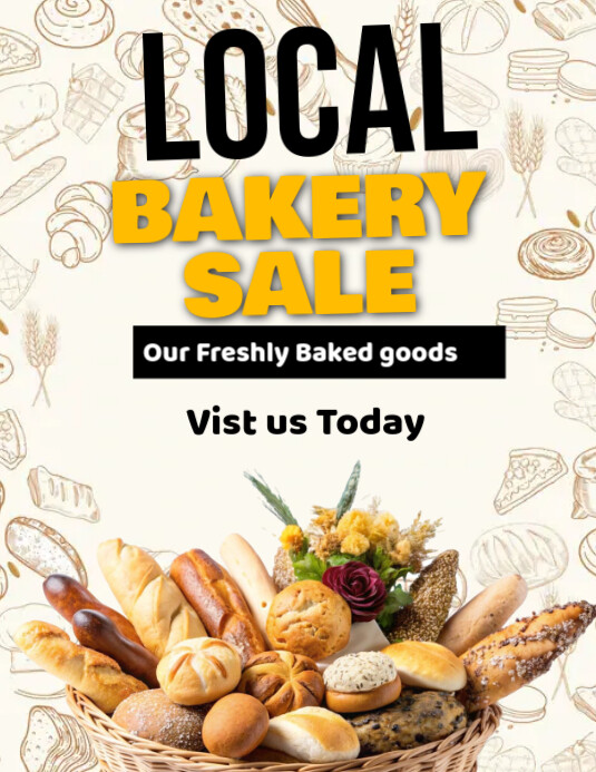 Copy of White Pastel Local Bakery Sale Flyer (us Letter) | PosterMyWall