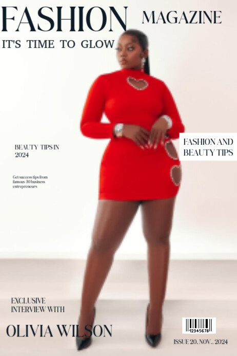 White Pastel Magazine Cover Model Poster Modelo | PosterMyWall