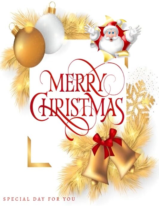 White Pastel Merry Christmas Flyer (us Letter) Template | PosterMyWall