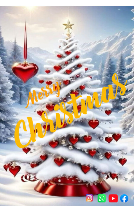 White Pastel Merry Christmas Poster Template | PosterMyWall