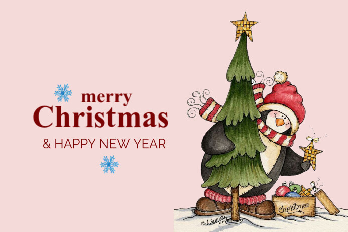 White Pastel Merry Christmas Poster Template | PosterMyWall