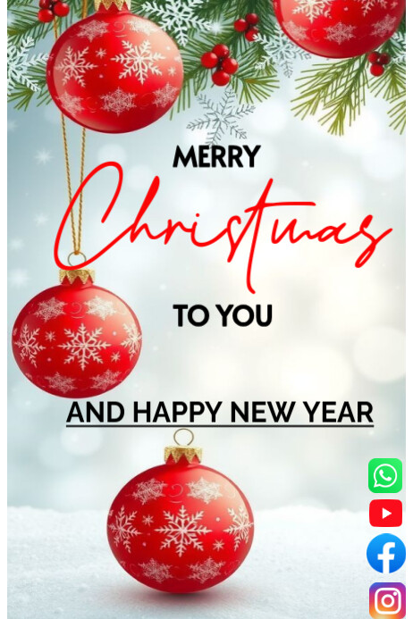 White Pastel Merry Christmas Poster Template | PosterMyWall