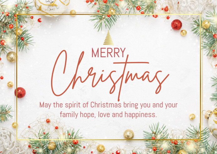 White Pastel Merry Christmas Quotes Postcard Template | PosterMyWall