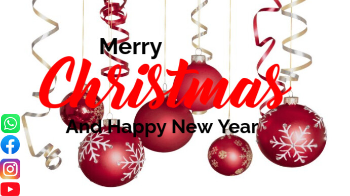 White Pastel Merry Christmas Youtube Thumbnail Template | PosterMyWall