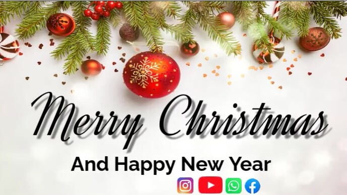 Plantilla de White Pastel Merry Christmas Youtube Thumbnail | PosterMyWall