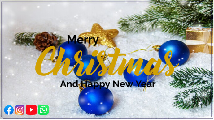 White Pastel Merry Christmas Youtube Thumbnail Template | PosterMyWall