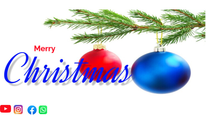 White Pastel Merry Christmas Youtube Thumbnail Template | PosterMyWall