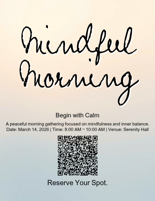 White Pastel Mindful Morning Wellness Event Flyer (us Letter) Template ...