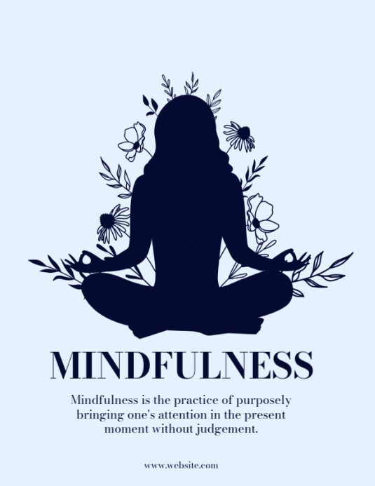 White Pastel Mindfulness Flyer (us Letter) Template | PosterMyWall