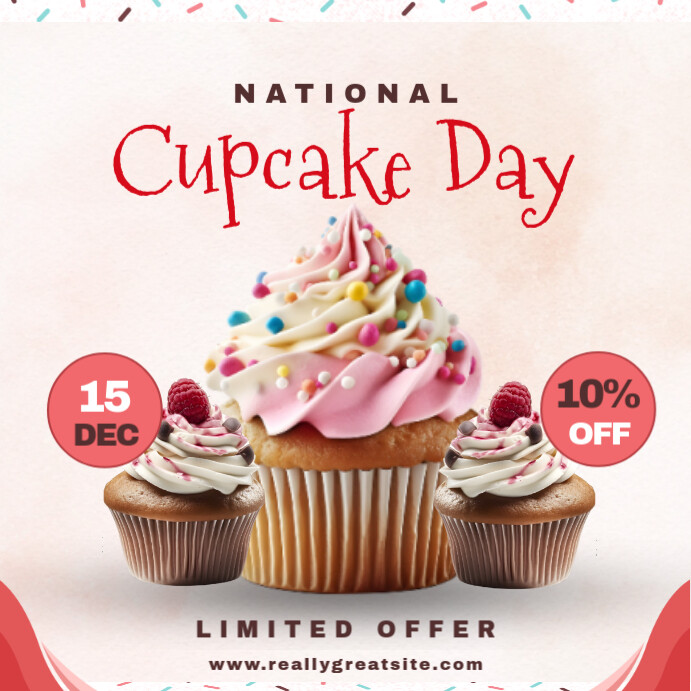 White Pastel National Cupcake Day Instagram Post Template | PosterMyWall