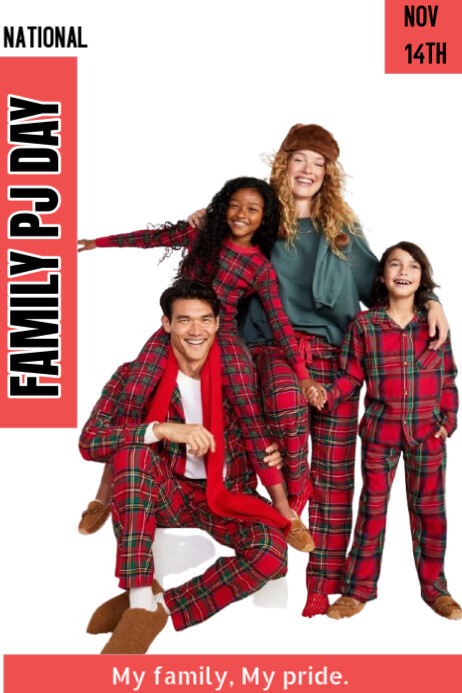 White Pastel National Family Pj Day Poster Template | PosterMyWall