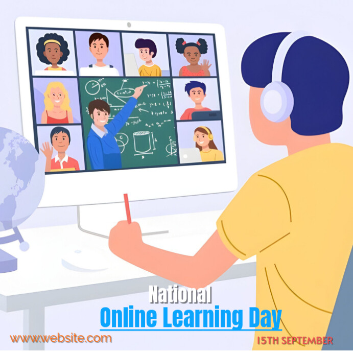 Plantilla de White Pastel National Online Learning Day Ins | PosterMyWall