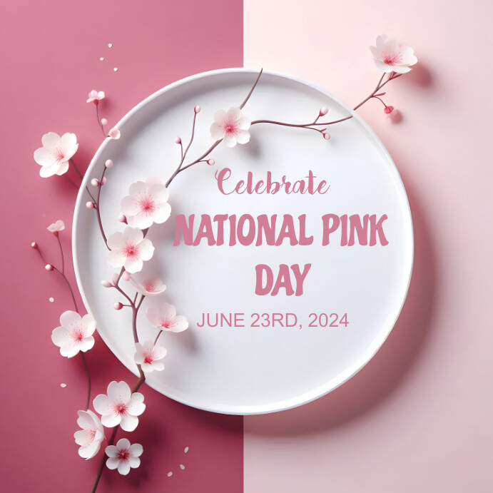 White Pastel National Pink Day Instagram Pos Template | PosterMyWall