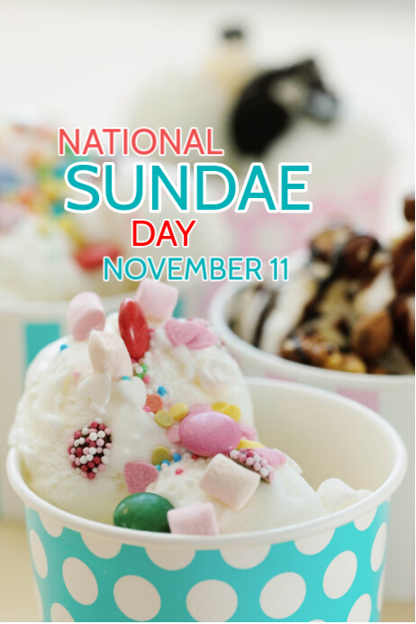 Plantilla de White Pastel National Sundae Day Poster | PosterMyWall
