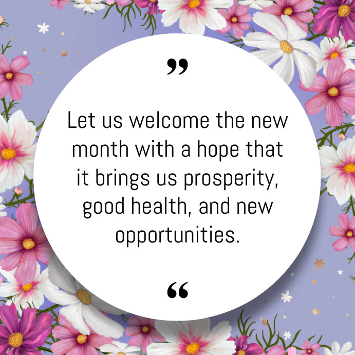 White Pastel New Month Motivational Quote Ins Template | PosterMyWall