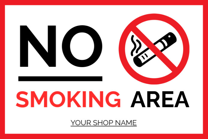 Copy of White Pastel No Smoking Area Restricted Areas Label | PosterMyWall