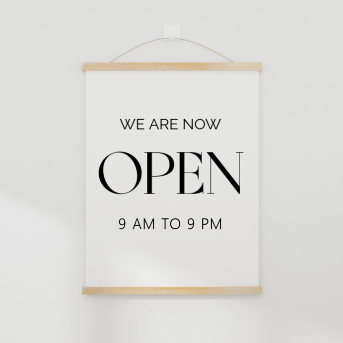 White Pastel Open Announcement Notification Posters Instagram Post ...