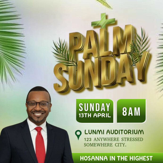 White Pastel Palm Sunday Instagram Post Template | PosterMyWall