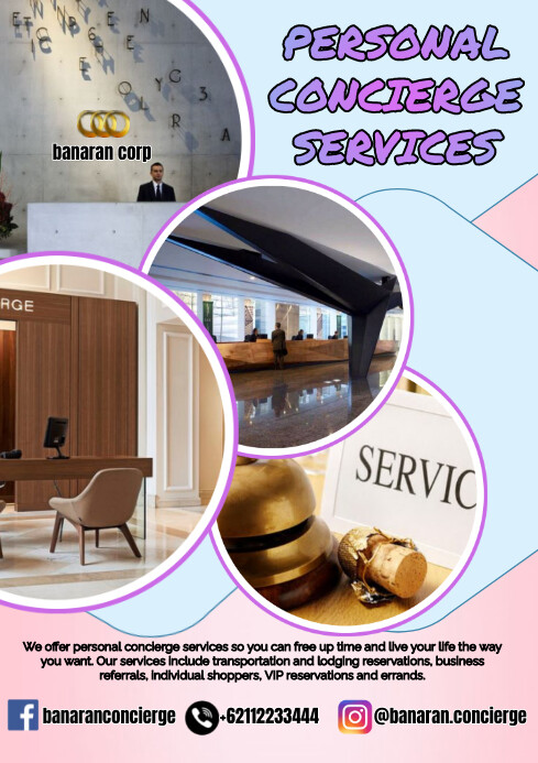 Copy of White Pastel Personal Concierce Services A4 | PosterMyWall