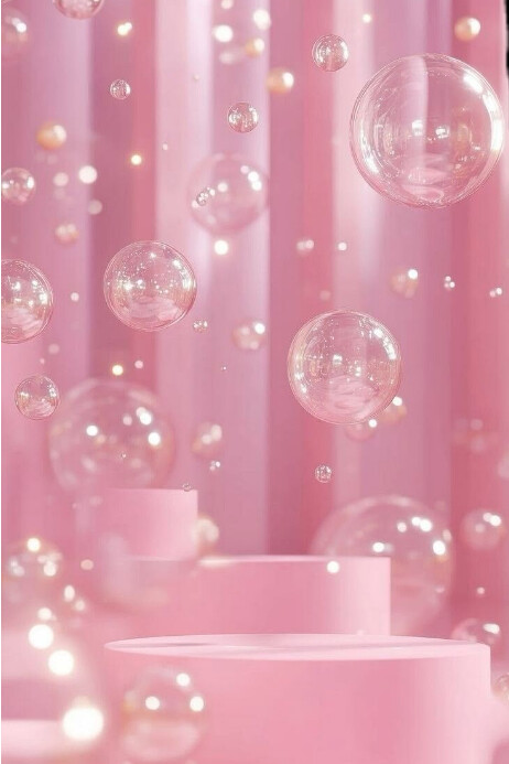 Copy of White Pastel Pink Bubbles And Platform Poster | PosterMyWall